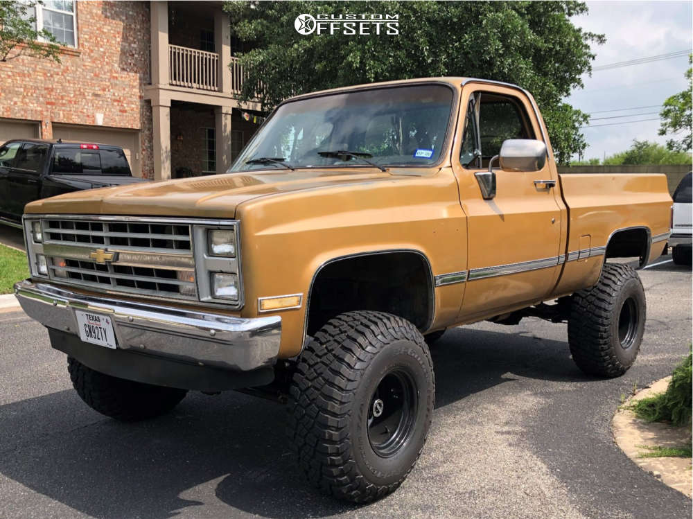 1985 Chevrolet K10 with 15x12 -63 Bart Wheels Super Trucker and 35/12 ...