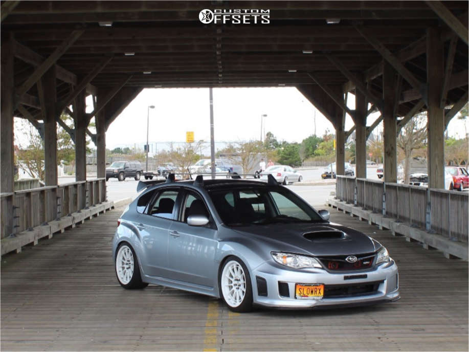 2014 Subaru WRX with 18x9.5 40 Enkei Nt03 and 265/35R18 Bridgestone ...