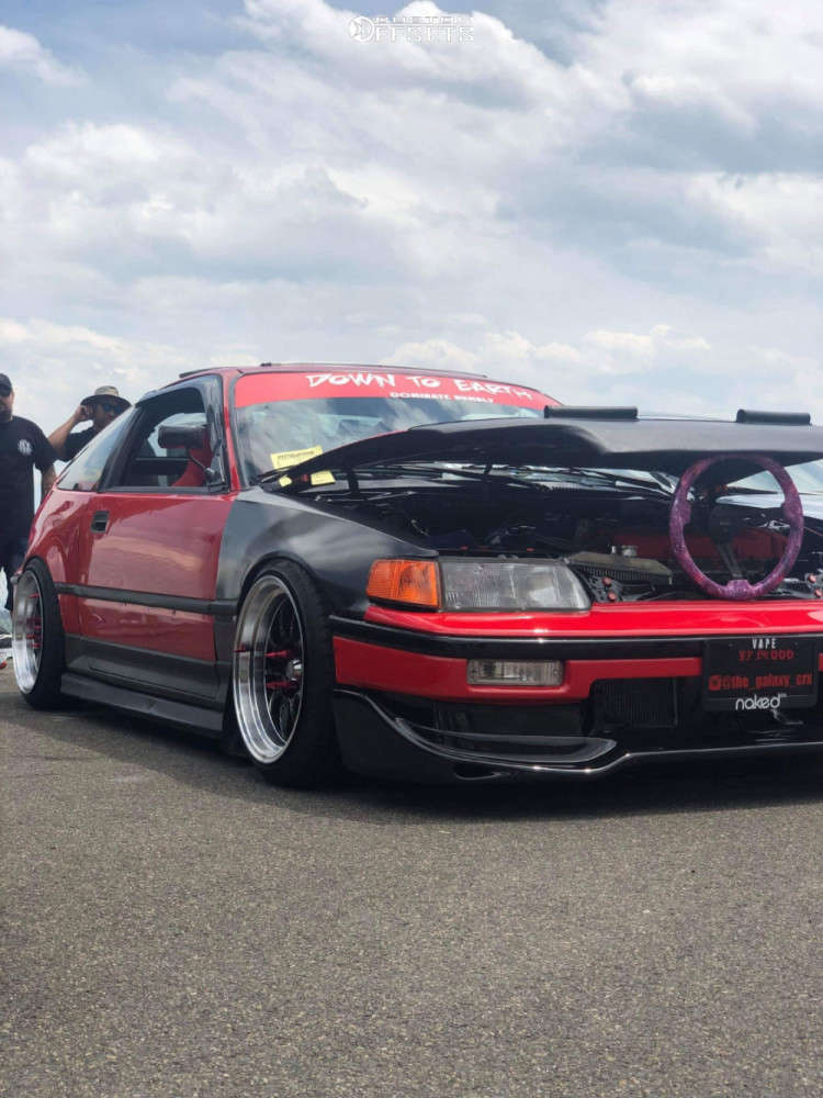 1990 Honda CRX with 16x8 15 MST Mt11 and 195/40R16 Federal Evolution St ...