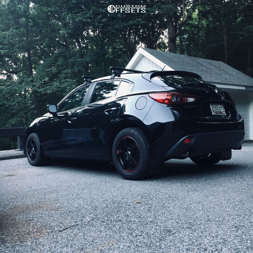 2014 Mazda 3 with 16x7 40 Motegi Mr116 and 205/60R16 Bridgestone Ecopia ...