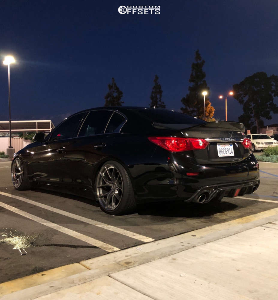 2015 INFINITI Q50 with 19x10.5 22 ESR Rf2 and 235/35R19 Delinte Dx-10 Bandit At and Coilovers ...