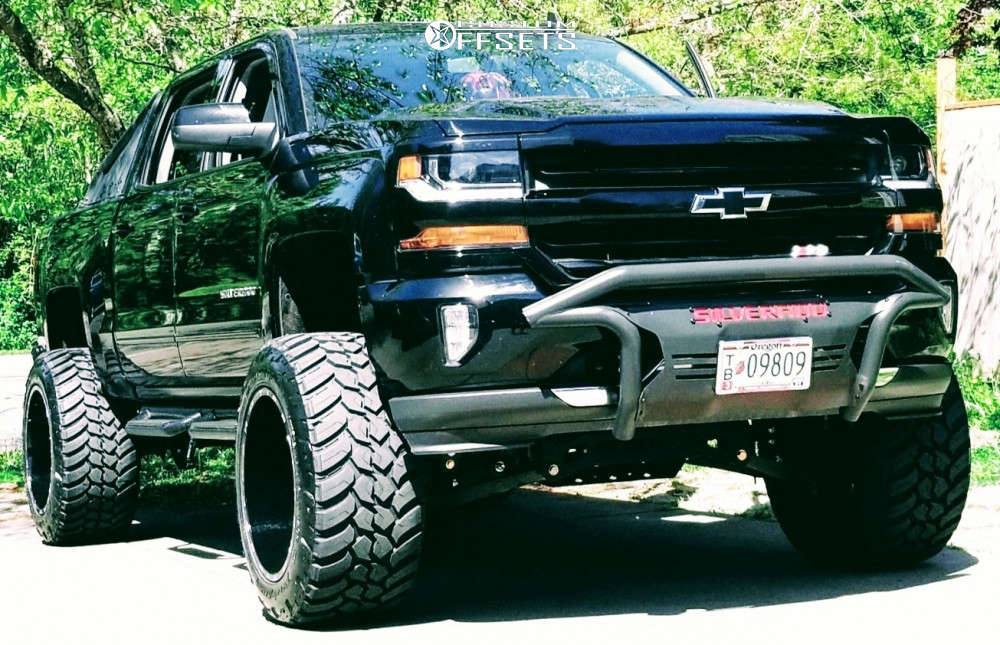 2016 Chevrolet Silverado 1500 with 22x14 -76 TIS 544 and 37/13.5R22 AMP Mud Terrain Attack Mt A ...