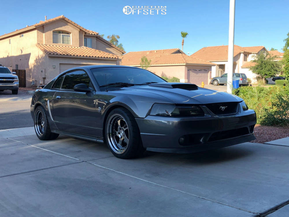 2004 Ford Mustang with 18x9.5 22 ESR Sr02 and 265/35R18 Nitto Nt05 and ...