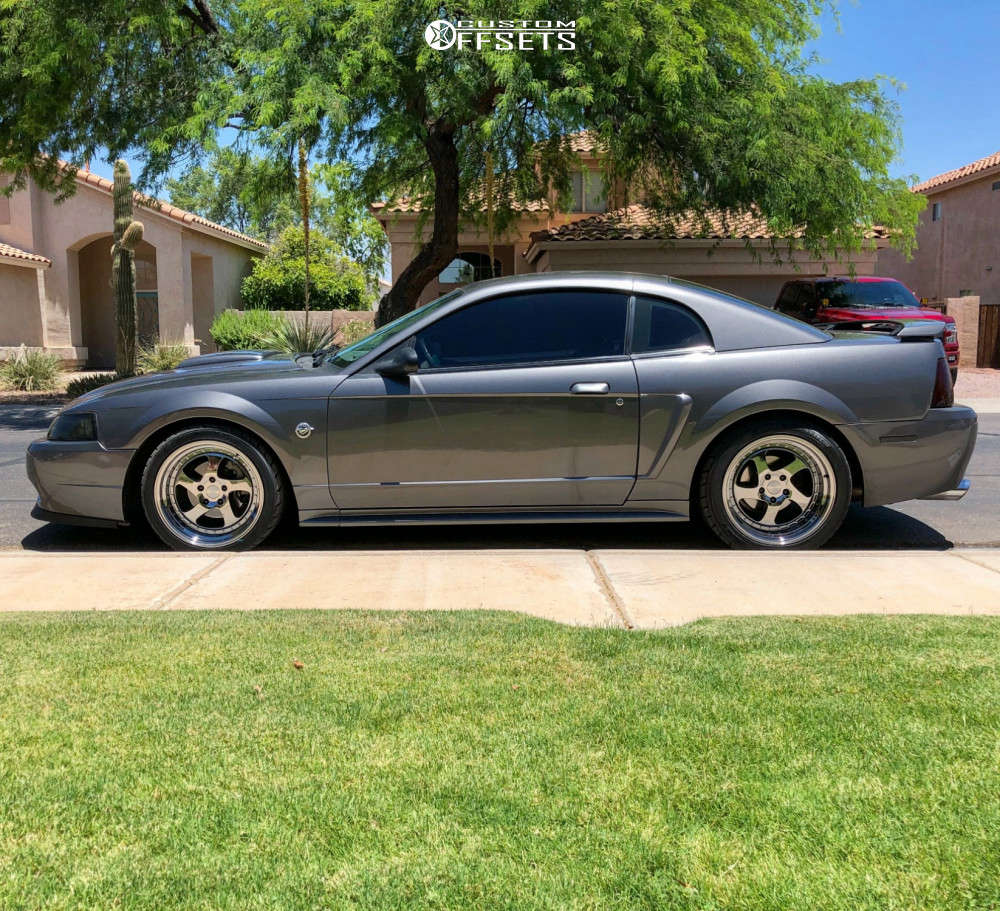 2004 Ford Mustang with 18x9.5 22 ESR Sr02 and 265/35R18 Nitto Nt05 and ...