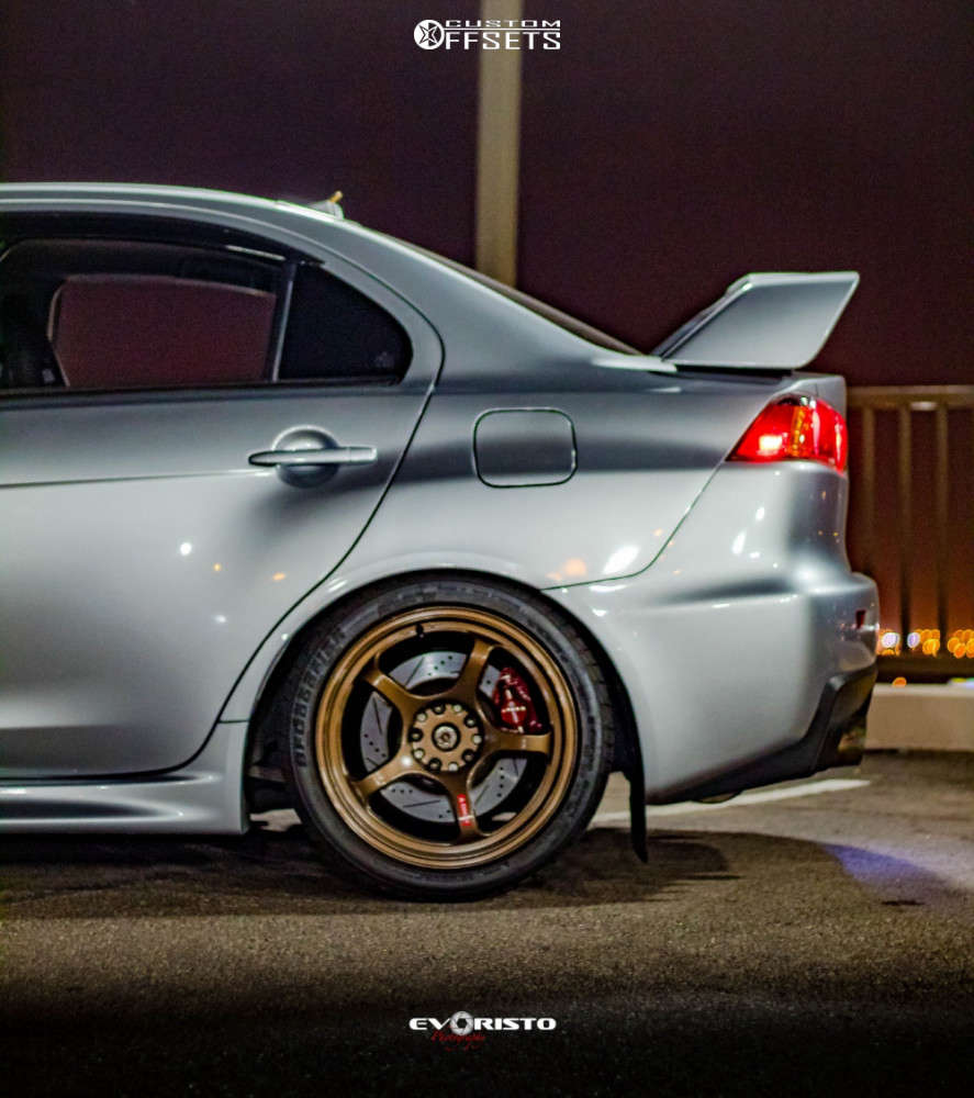 2012 Mitsubishi Lancer with 18x9.5 22 Carbyne Sprint and 265/35R18 ...