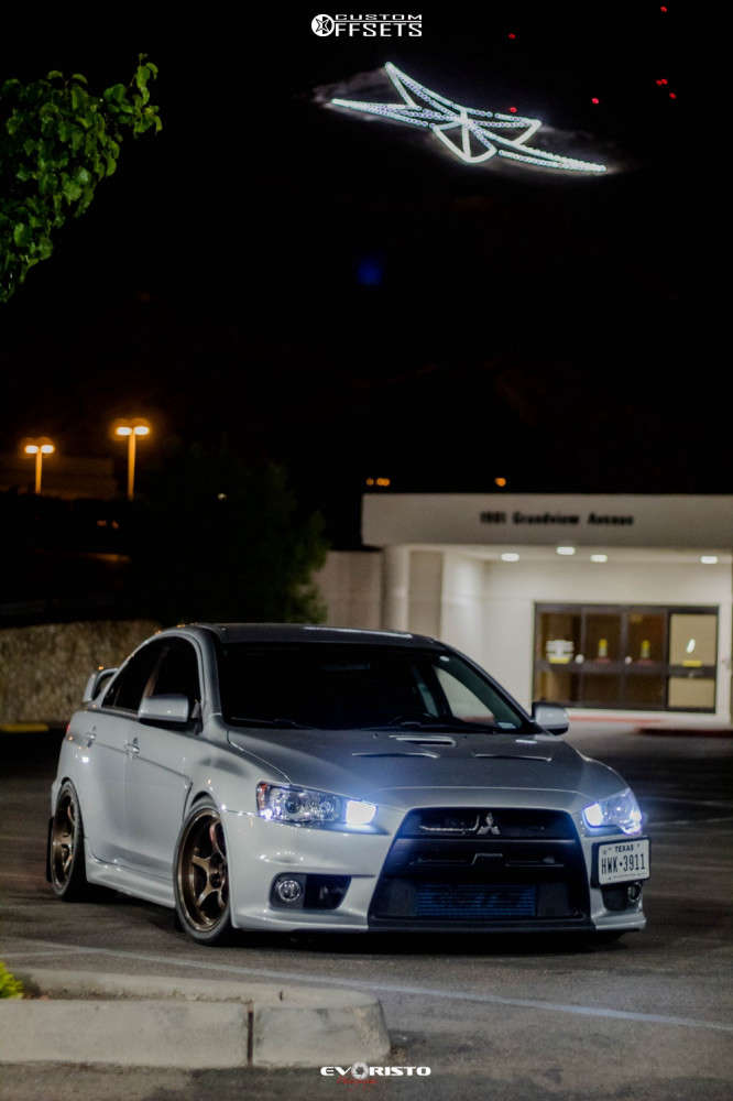 2012 Mitsubishi Lancer with 18x9.5 22 Carbyne Sprint and 265/35R18 ...