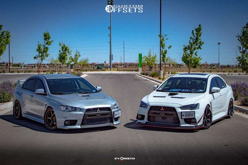 2012 Mitsubishi Lancer with 18x9.5 22 Carbyne Sprint and 265/35R18 ...