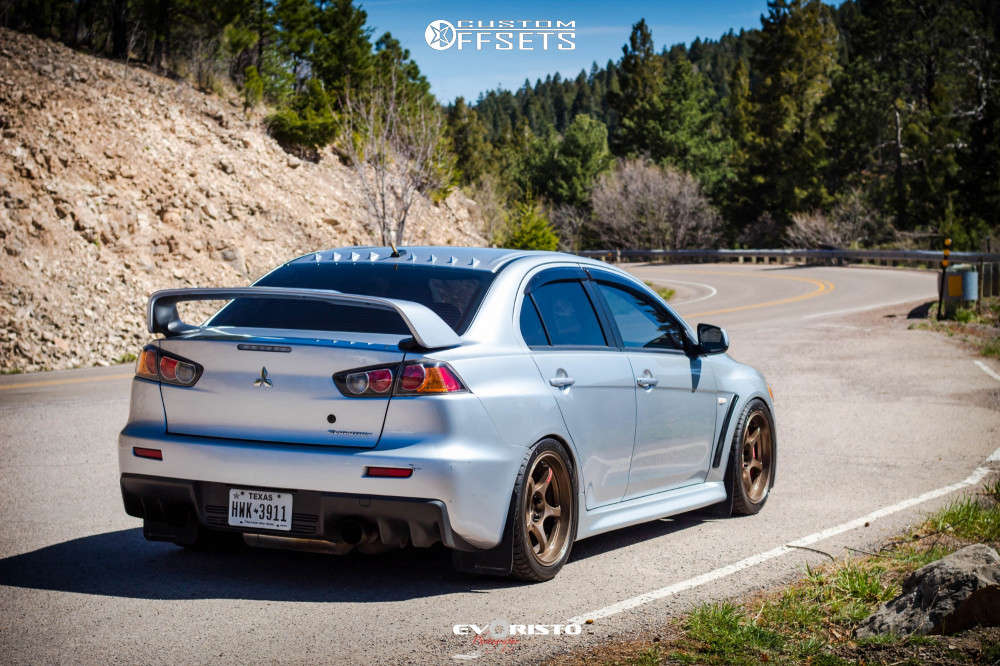 2012 Mitsubishi Lancer with 18x9.5 22 Carbyne Sprint and 265/35R18 ...