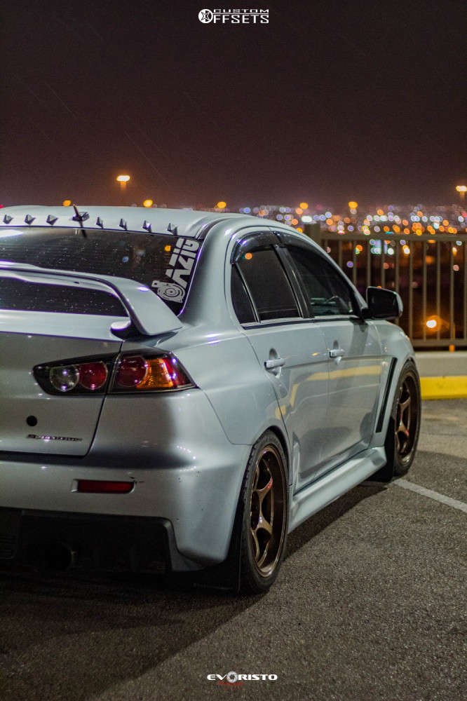 2012 Mitsubishi Lancer with 18x9.5 22 Carbyne Sprint and 265/35R18 ...