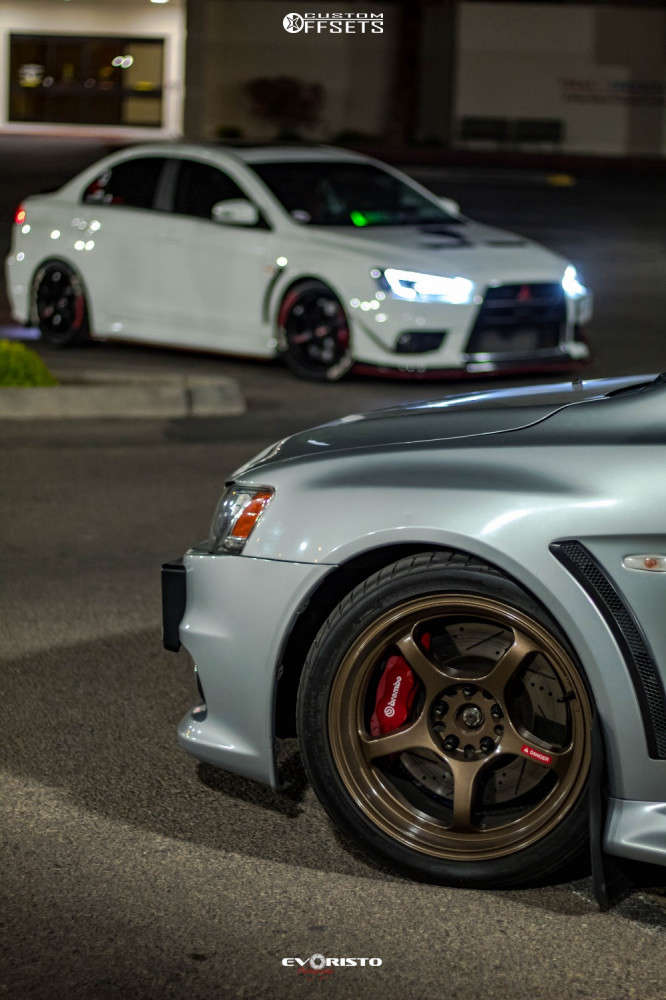 2012 Mitsubishi Lancer with 18x9.5 22 Carbyne Sprint and 265/35R18 ...