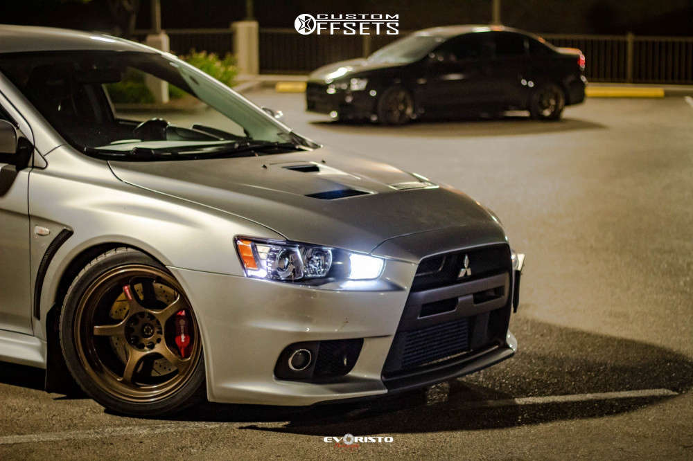 2012 Mitsubishi Lancer with 18x9.5 22 Carbyne Sprint and 265/35R18 ...