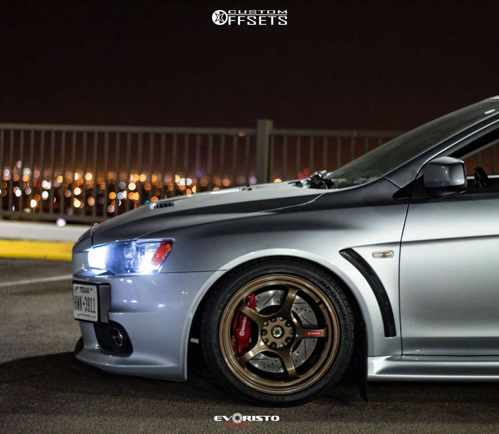 2012 Mitsubishi Lancer with 18x9.5 22 Carbyne Sprint and 265/35R18 ...