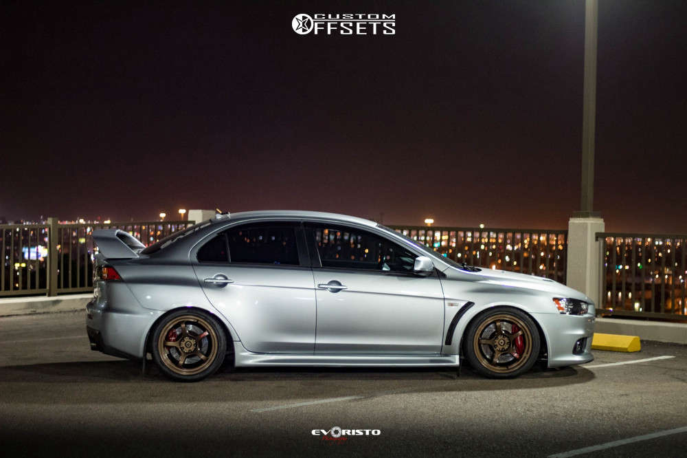 2012 Mitsubishi Lancer with 18x9.5 22 Carbyne Sprint and 265/35R18 ...