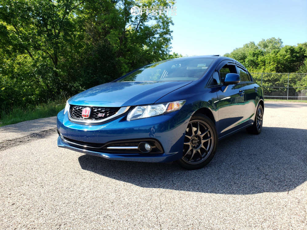 2013 Honda Civic with 17x8 35 Drag Dr31 and 215/45R17 Kumho Ecsta Asx ...