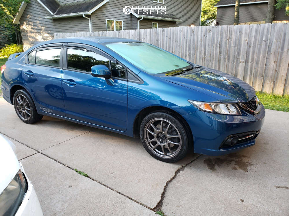 2013 Honda Civic with 17x8 35 Drag Dr31 and 215/45R17 Kumho Ecsta Asx ...