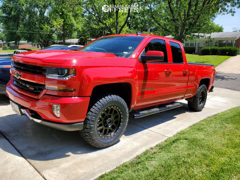 2016 Chevrolet Silverado 1500 with 18x9 18 Method Mesh and 285/65R18 Nitto Ridge Grappler and ...