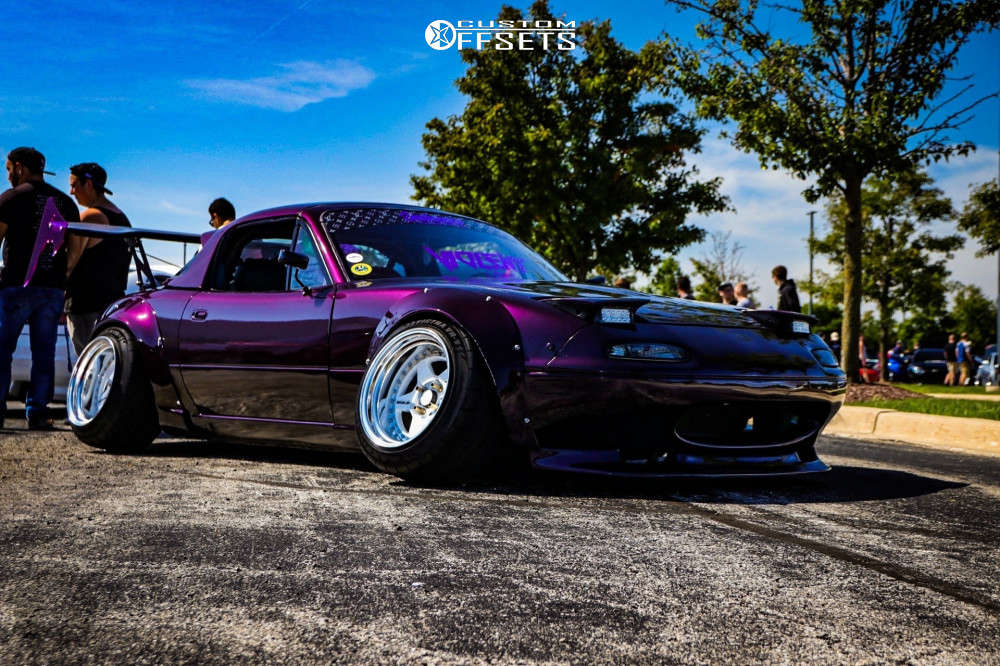 1990 Mazda Miata with 15x12 -3 Work Cr01 and 245/40R15 Maxxis Maxxis ...