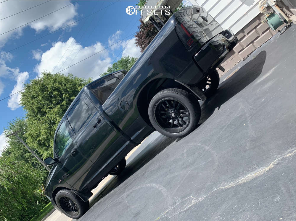 2014 Ram 1500 with 22x10 -18 Fuel Sledge and 305/45R22 Nitto NT420V and ...