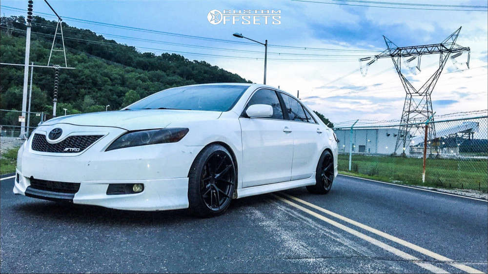 2007 Toyota Camry with 18x9 30 Aodhan Ls007 and 225/40R18 Toyo Tires Extensa Hp and Coilovers ...