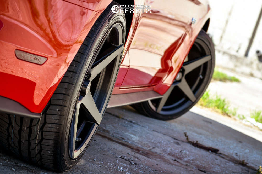 2018 Ford Mustang with 20x9 38 Fathom Stern and 255/35R20 Toyo Tires Extensa Hp and Stock ...