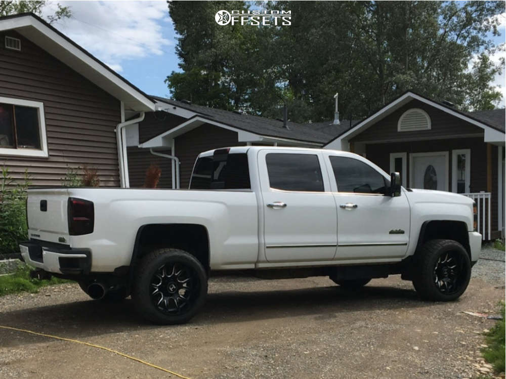 2015 Chevrolet Silverado 3500 HD with 22x12 -44 Hostile Rage and 33/12 ...
