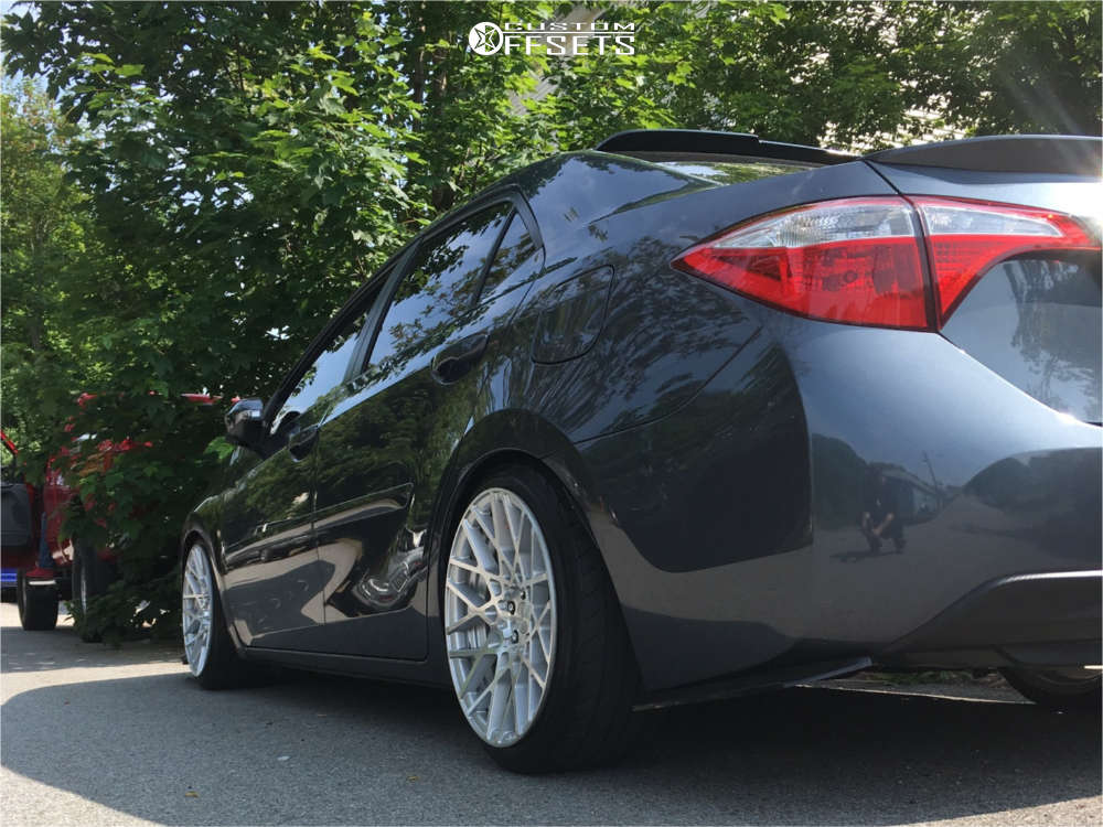 2015 Toyota Corolla with 18x9.5 35 Rotiform Blq and 205/40R18 Yokohama ...