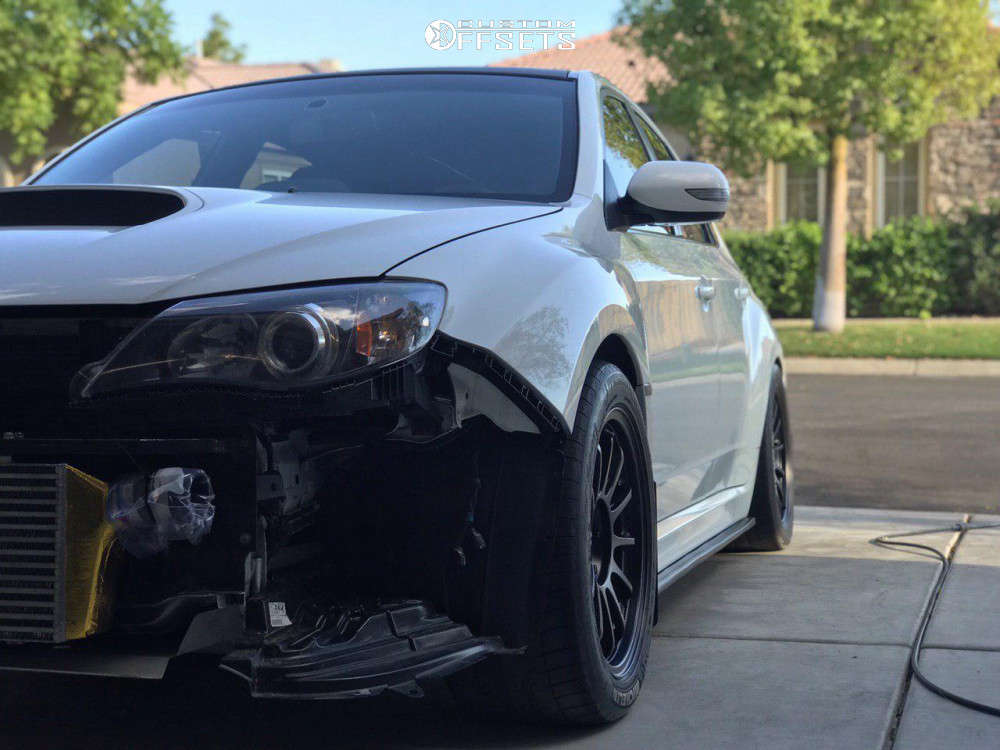2008 Subaru WRX STI with 17x9.5 40 SSR Type-F and 275/40R17 Michelin ...