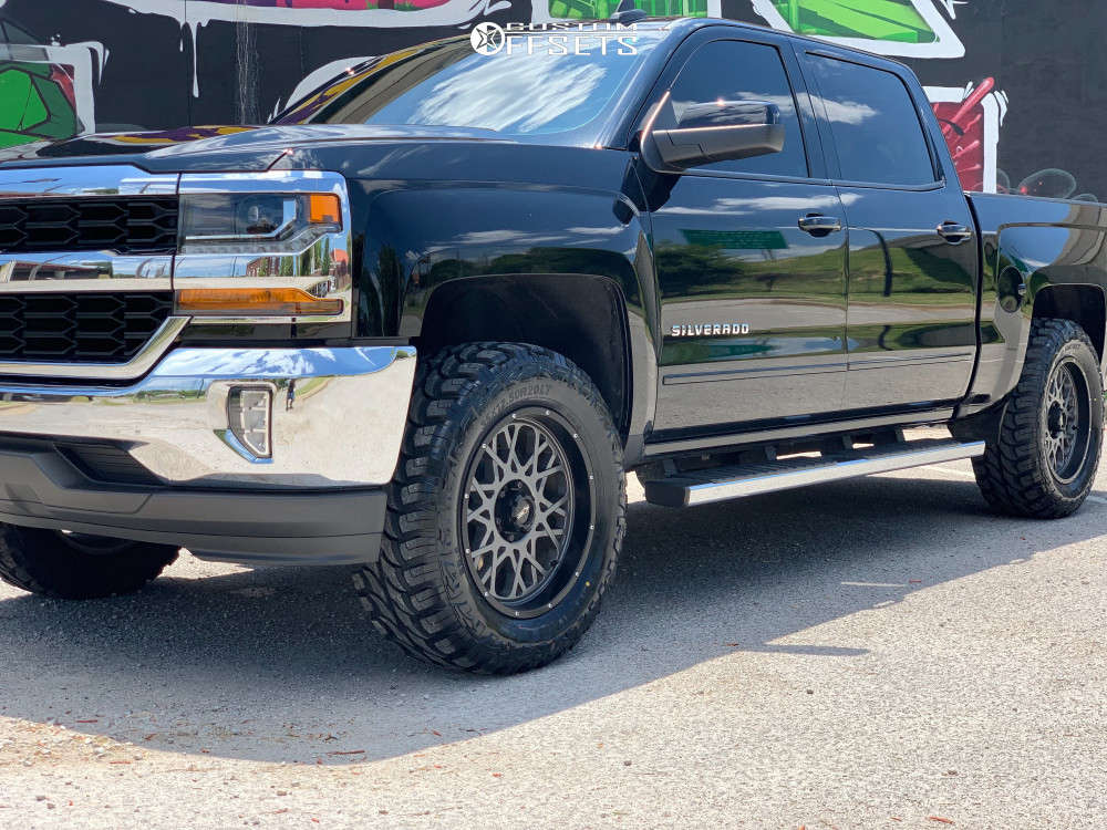 2018 Chevrolet Silverado 1500 with 20x9 10 Vision Rocker and 35/12.5R20 ...
