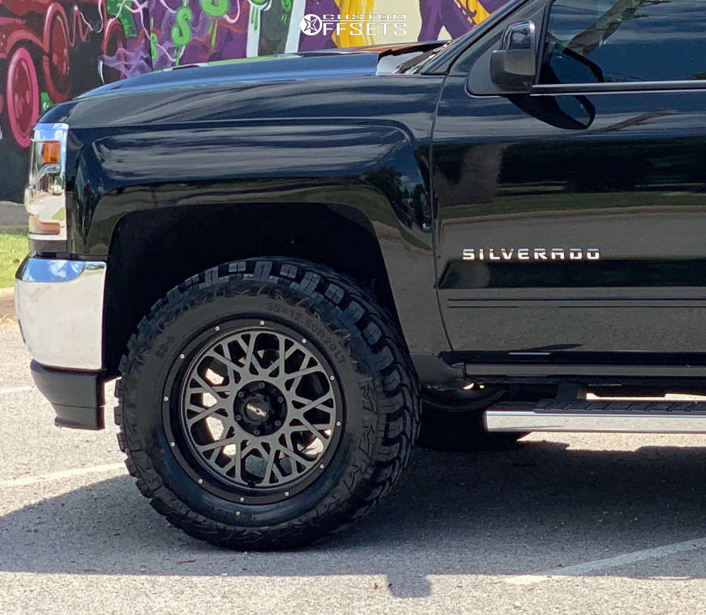 2018 Chevrolet Silverado 1500 with 20x9 10 Vision Rocker and 35/12.5R20 ...