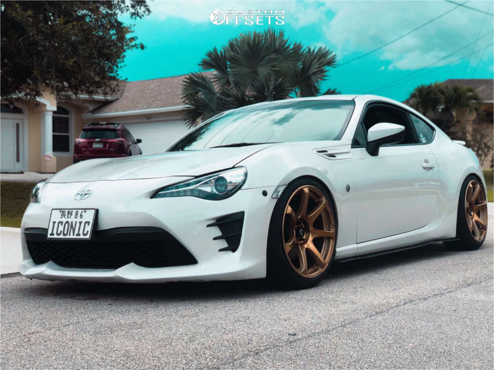 2017 Toyota 86 with 18x9 25 Cosmis Racing Mr7 and 225/40R18 Achilles Atr Sport 2 and Coilovers ...