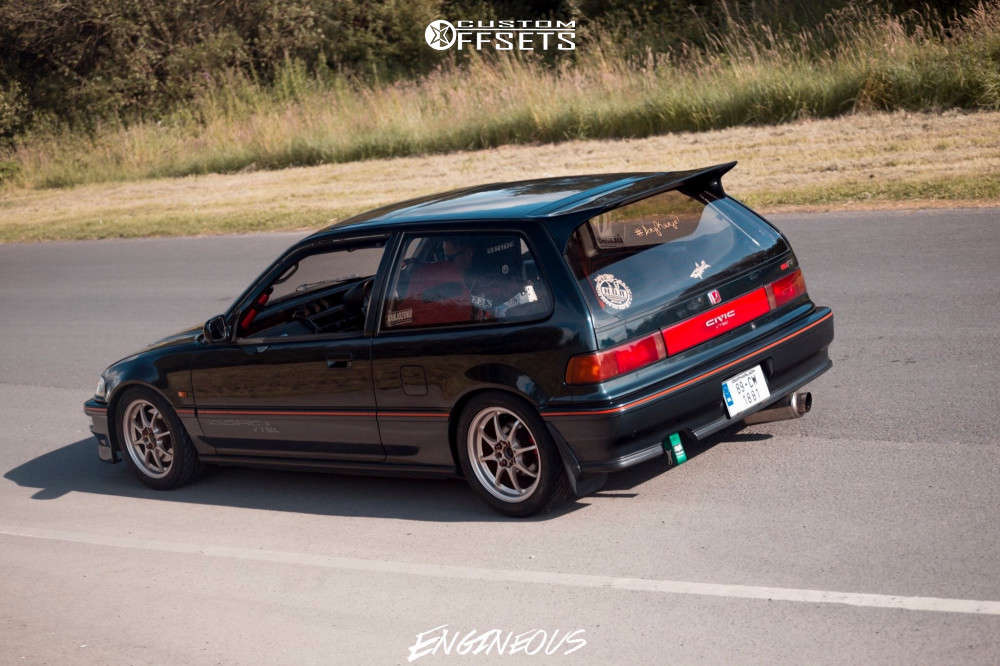 1989 Honda Civic with 15x6.5 35 Volk Ce28n and 195/50R15 Achilles 123s and Coilovers | Custom ...