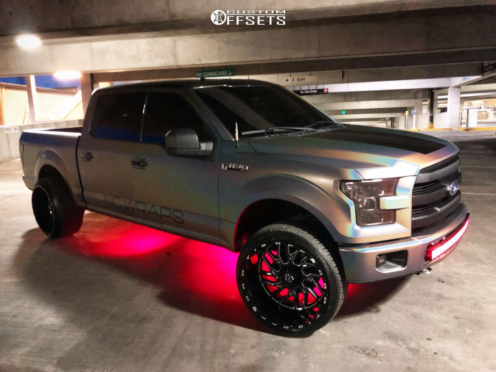 2015 Ford F-150 with 24x14 -76 TIS 544BM and 305/35R24 Atturo Az800 and ...