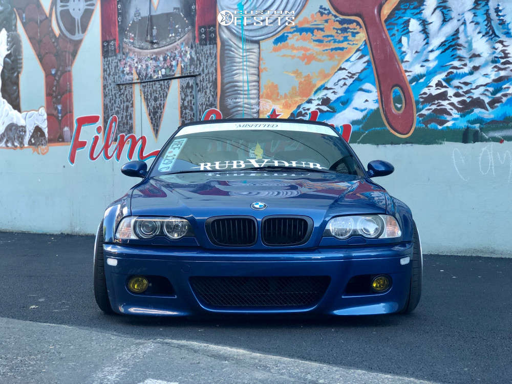 2002 BMW M3 with 18x10.5 35 SSR Vienna Kreis and 205/25R18 Nankang Ventus S1 Evo 3 and Coilovers ...
