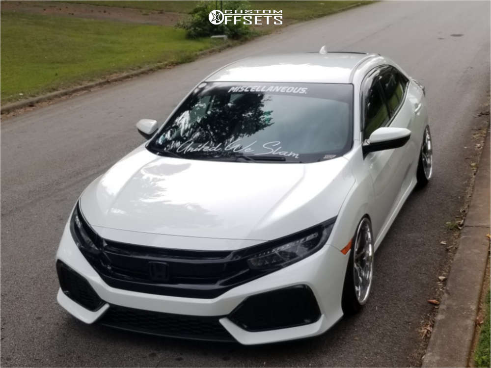2017 Honda Civic with 19x10.5 23 Weds Vishunu and 235/45R19 Cosmo Mucho ...