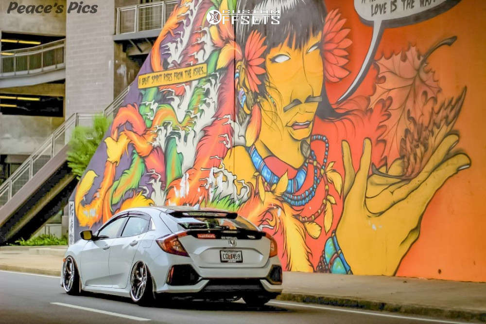 2017 Honda Civic with 19x10.5 23 Weds Vishunu and 235/45R19 Cosmo Mucho ...