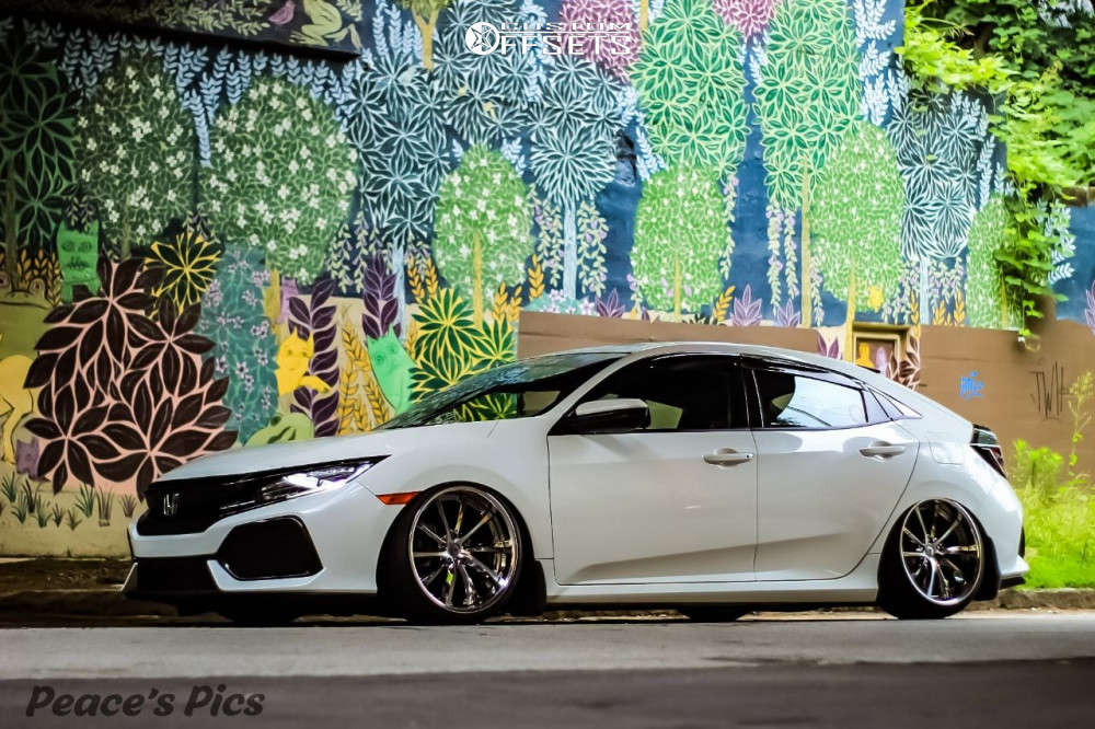 2017 Honda Civic with 19x10.5 23 Weds Vishunu and 235/45R19 Cosmo Mucho ...