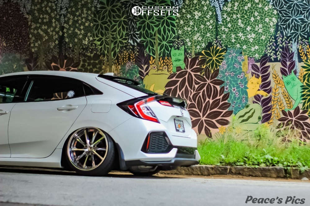 2017 Honda Civic with 19x10.5 23 Weds Vishunu and 235/45R19 Cosmo Mucho ...