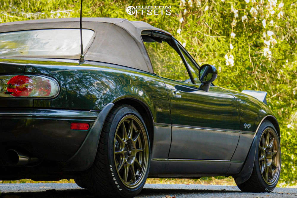 1997 Mazda Miata with 16x8 35 Konig Dekagram and 195/45R16 Federal ...