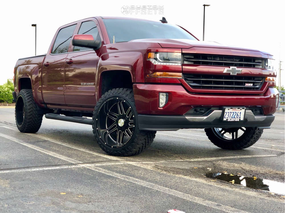 2016 Chevrolet Silverado 1500 with 22x12 -44 Axe Offroad AX3.0 and 33/12.5R22 Atturo Trail Blade ...