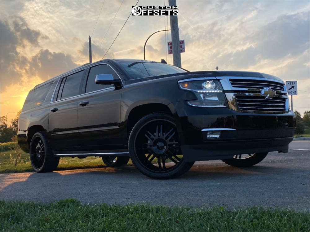 2016 Chevrolet Suburban with 24x10 30 KMC KM714 and 305/35R24 Atturo ...