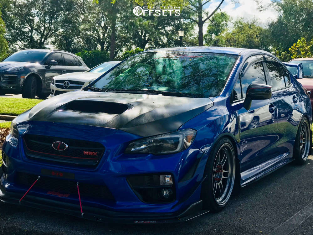 2016 Subaru WRX with 18x9.5 35 Enkei RPF1 and 255/35R18 Sumitomo and ...