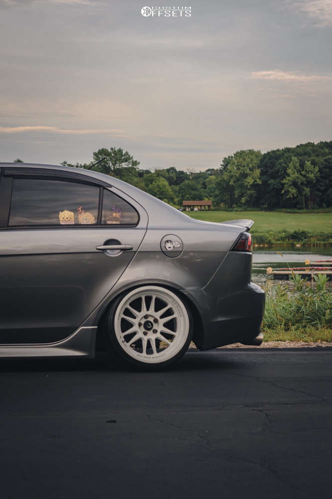 2014 Mitsubishi Lancer with 18x9.5 10 Cosmis Racing XT-206R and 215 ...