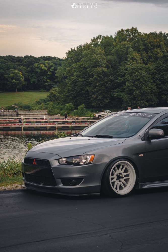2014 Mitsubishi Lancer with 18x9.5 10 Cosmis Racing XT-206R and 215 ...