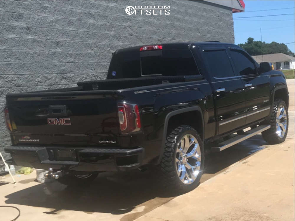 2016 GMC Sierra 1500 with 24x10 31 Strada Replicas Gm Snowflake Replica and 35/12.5R24 Comforser ...