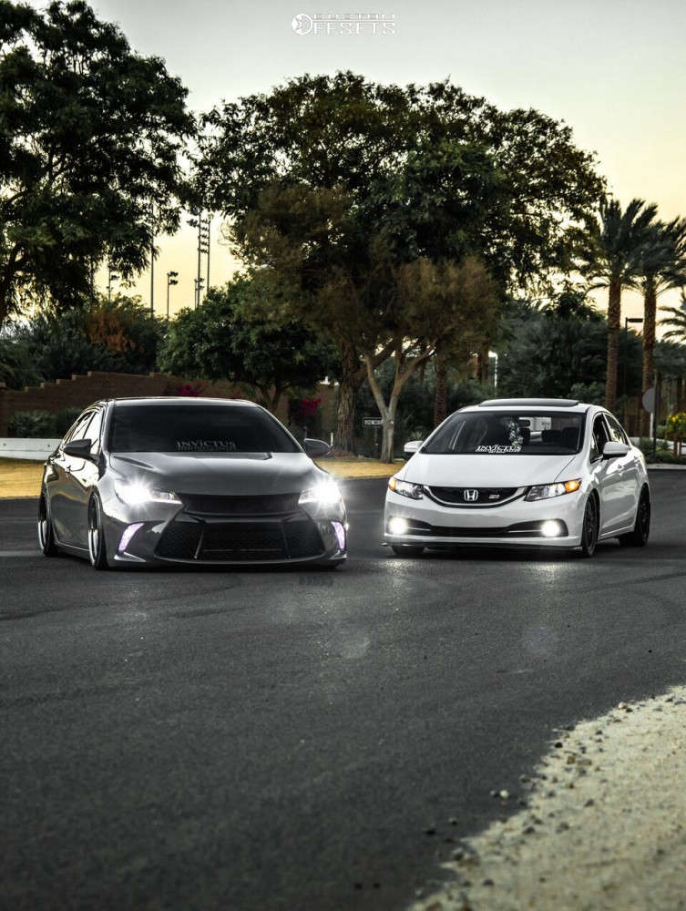 2016 Toyota Camry with 18x9.5 30 Aodhan Ds03 and 225/40R18 Achilles A/t ...