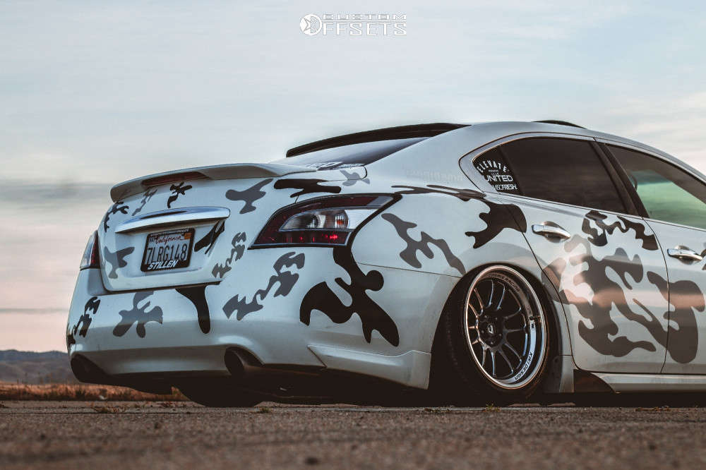 2012 Nissan Maxima with 18x9.5 10 Cosmis Racing XT-206R and 215/35R18 ...