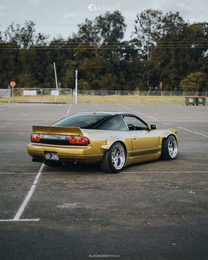 1996 Nissan 240SX with 18x9.5 -25 Rotiform Forged Six and 225/40R18 ...