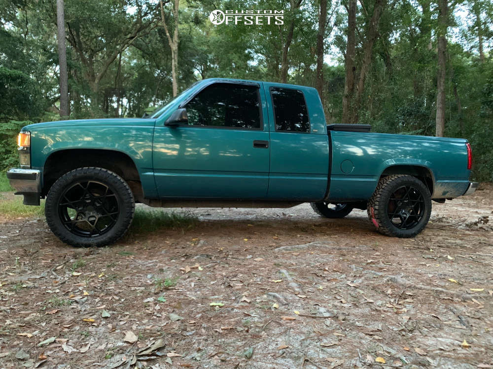 1997 Chevrolet K1500 with 20x8.5 15 KMC Km695 and 275/55R20 Nitto Ridge ...