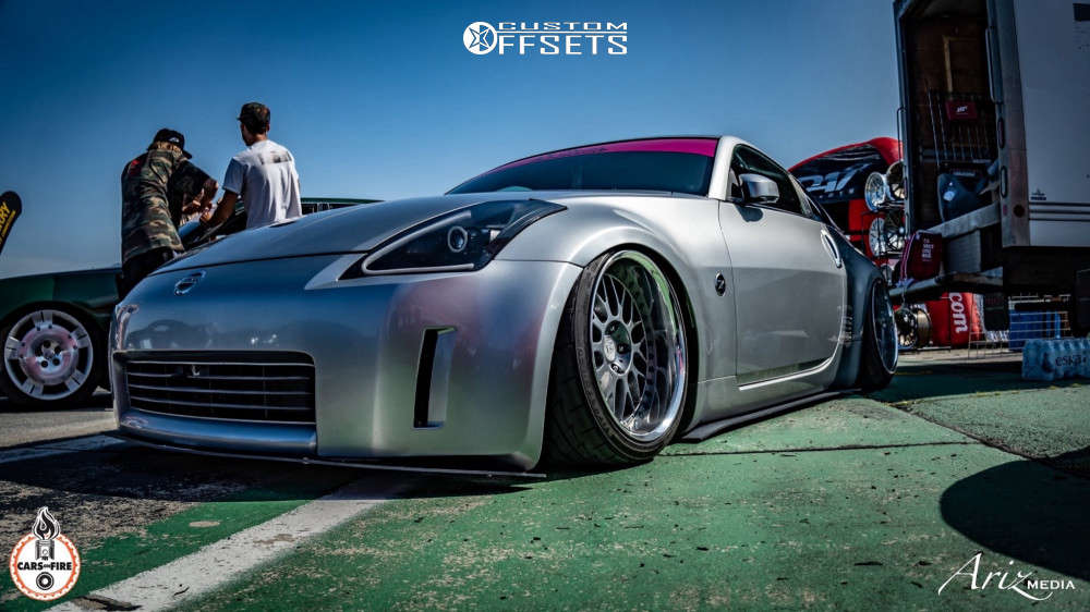 2005 Nissan 350Z with 18x10 -8 Work Vs Xx and 255/35R18 Firestone ...