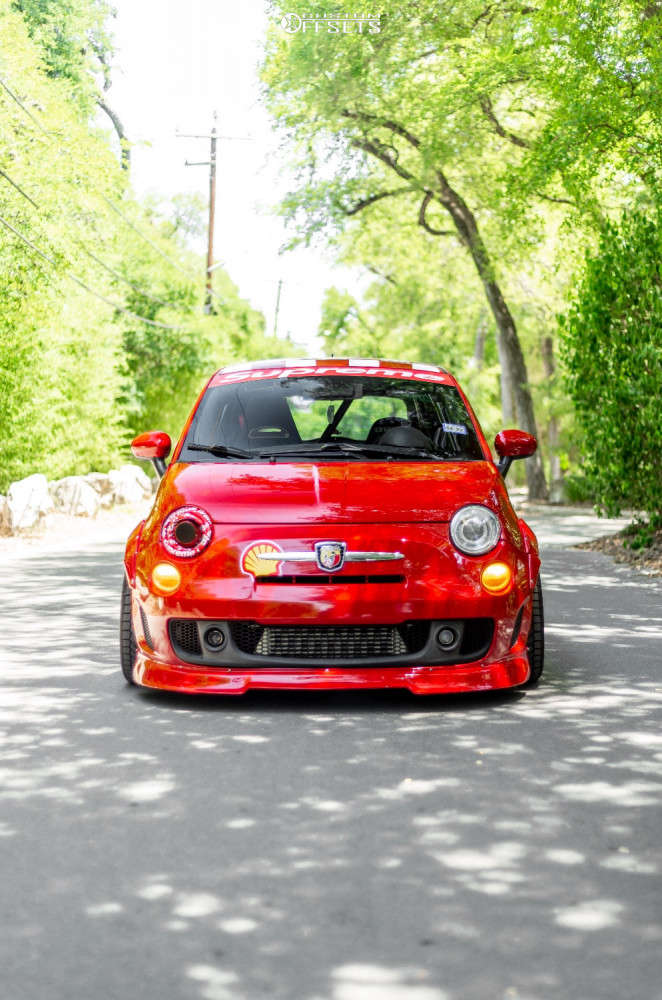 2013 Fiat 500 with 17x7.5 35 Fifteen52 Turbomac and 205/40R17 ...